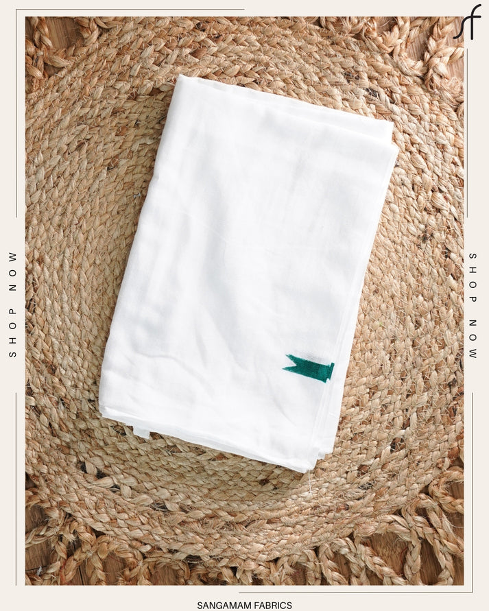 Kerala White Bath Towel Thorth – SANGAMAM FABRICS